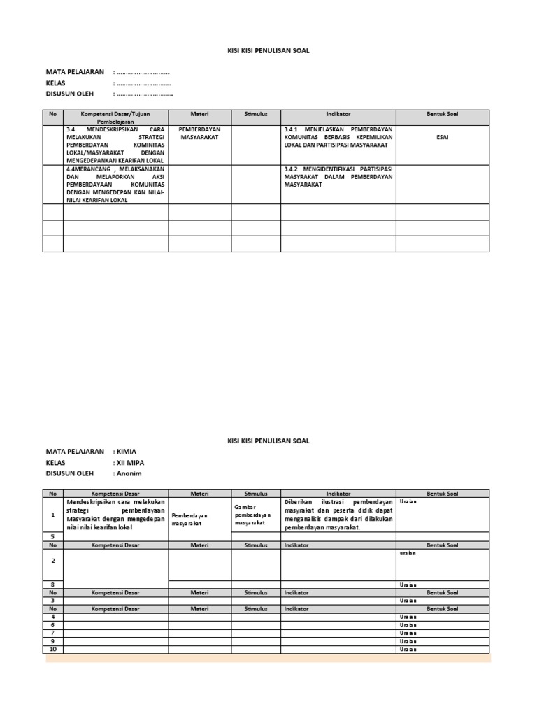 Soal Hots Kelas Xii | PDF