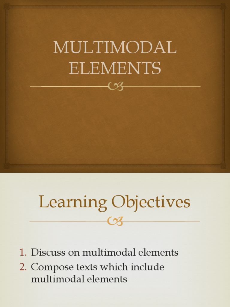 Multimodal Elements Jen Pdf Information Communication