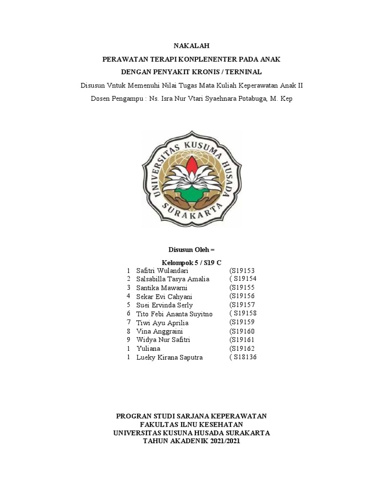 PDF Makalah Terapi Komplementer Pada Anak Penderita Penyakit Kronis Atau Terminal Kel 5 s191c ...