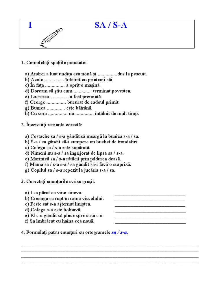 Ortograme Sa/-S-A | PDF
