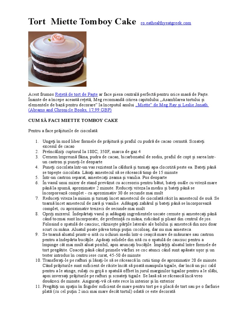 Tort Miette Tomboy Cake | PDF