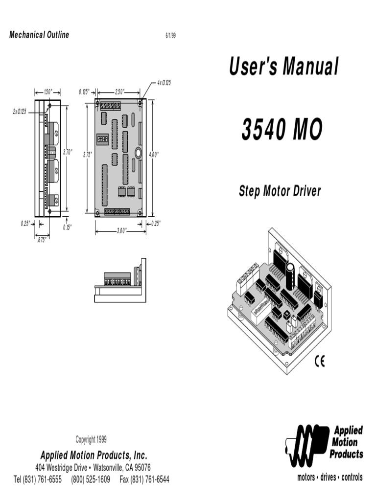 Applied Motion 3540mo | PDF | Power Supply | Electric Motor