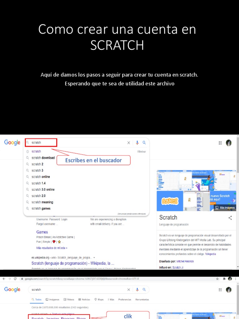 Como Crear Una Cuenta en SCRATCH | PDF
