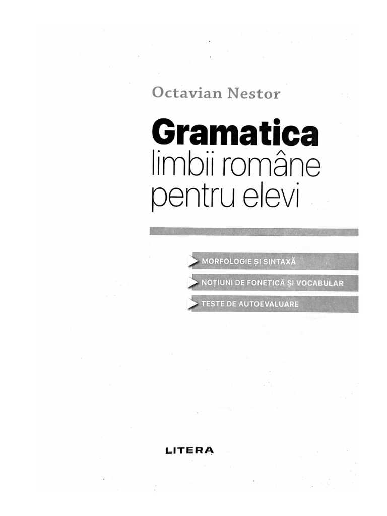 Gramatica Limbii Romane PDF | PDF