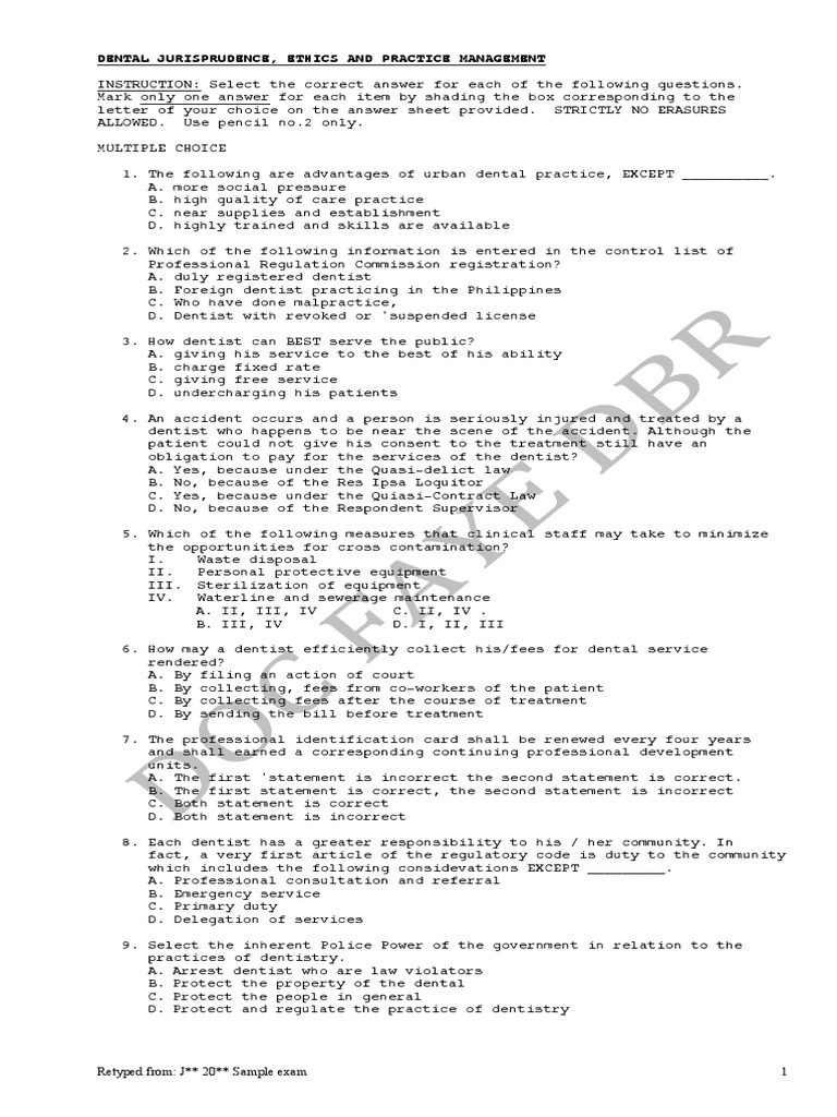 Dental Jurisprudence, Ethics and Practice Management | PDF | Dentistry ...