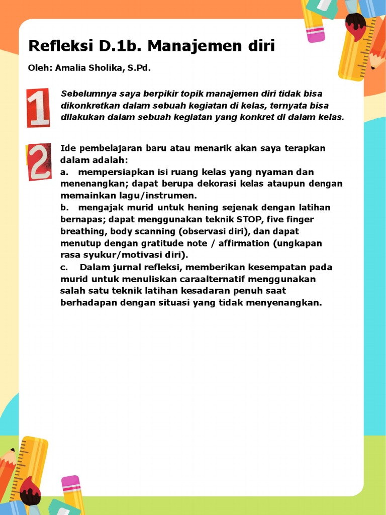 Mengembangkan Kesadaran Diri Melalui Teknik Relaksasi Dan Refleksi Pdf