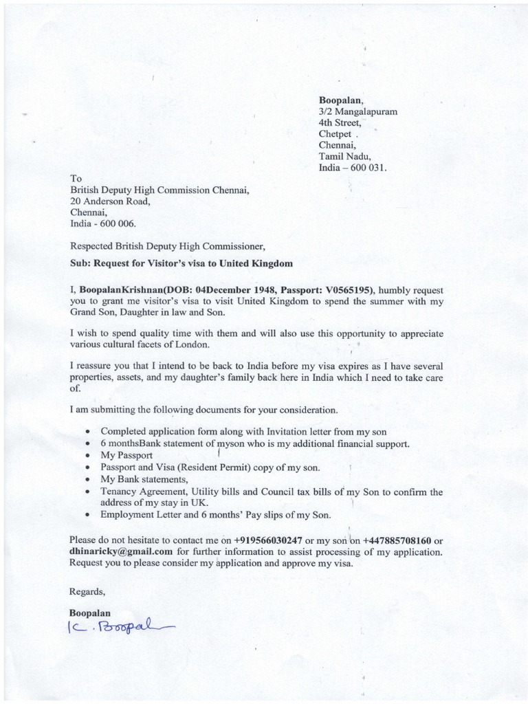 Boopalan Covering Letter | PDF