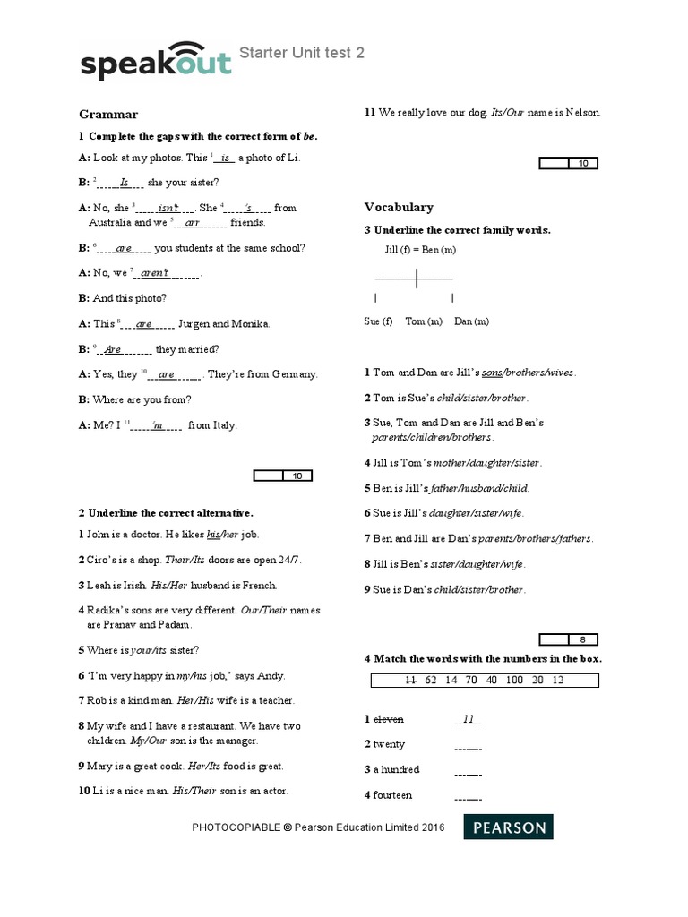 Starter UnitTest 2 | PDF Starter UnitTest 2 | PDF