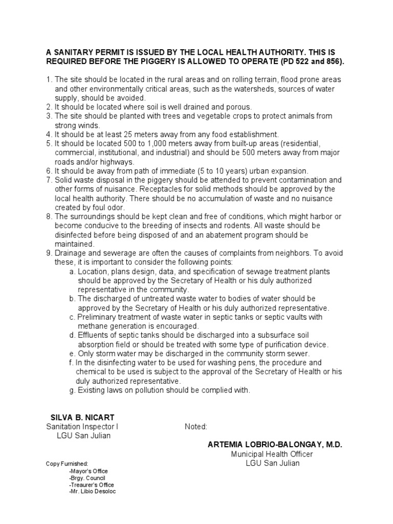 Sanitary Rules On Pig Farms | PDF | Sewage Treatment | Septic Tank