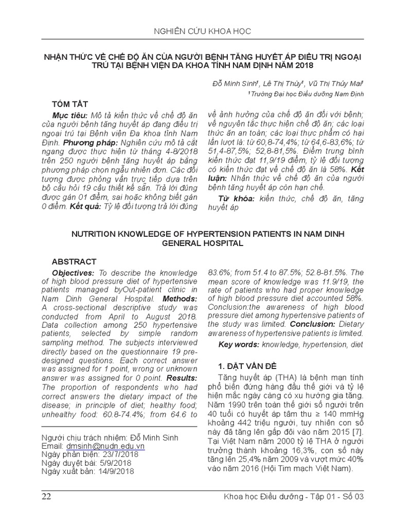04 Nhan Thuc Ve Che Do An Cua Nguoi Benh Tang Huyet Ap Dang Dieu Tri Ngoai Tru Tai Benh Vien Da ...