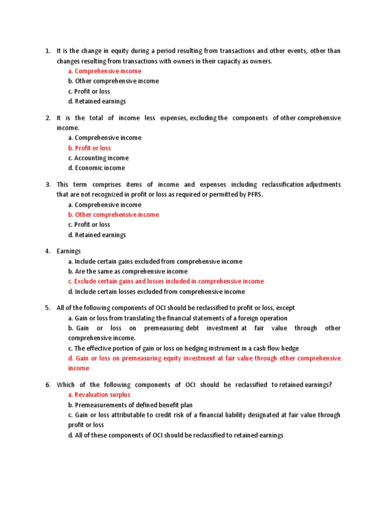 Oci Theories | PDF | Income Statement | Income