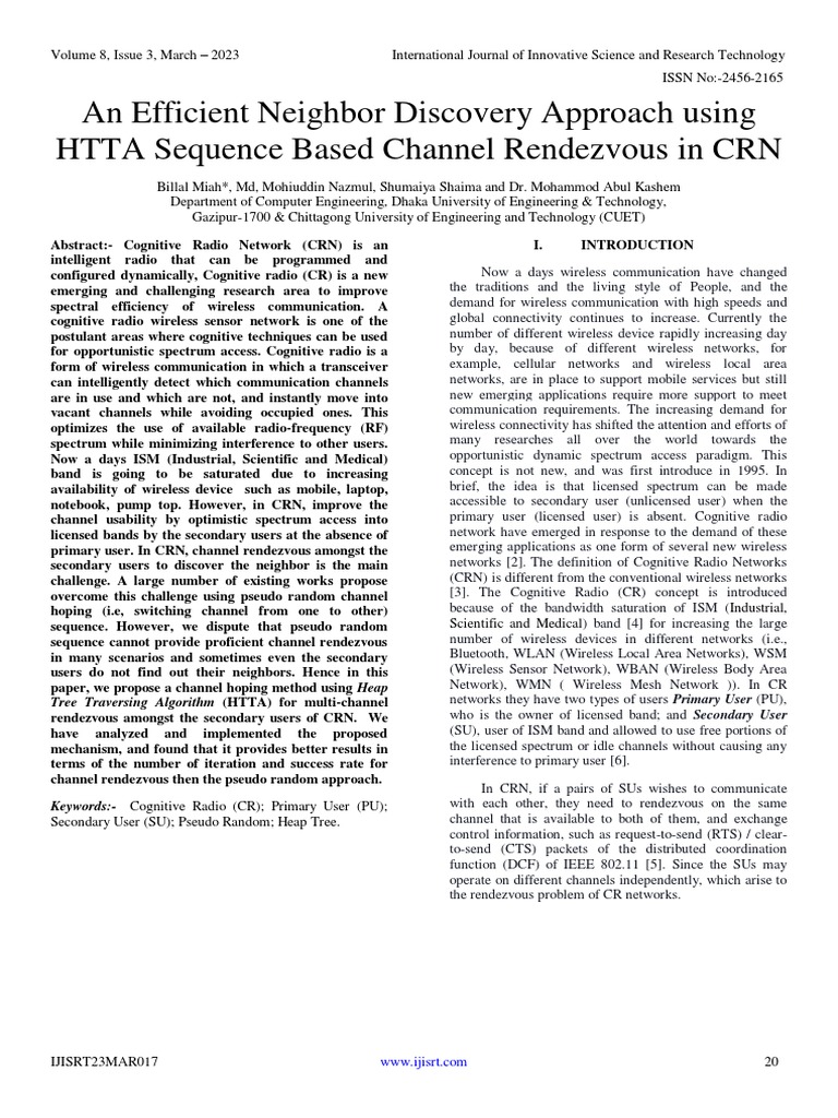 An Efficient Neighbor Discovery Approach Using HTTA Sequence Based Channel Rendezvous in CRN ...