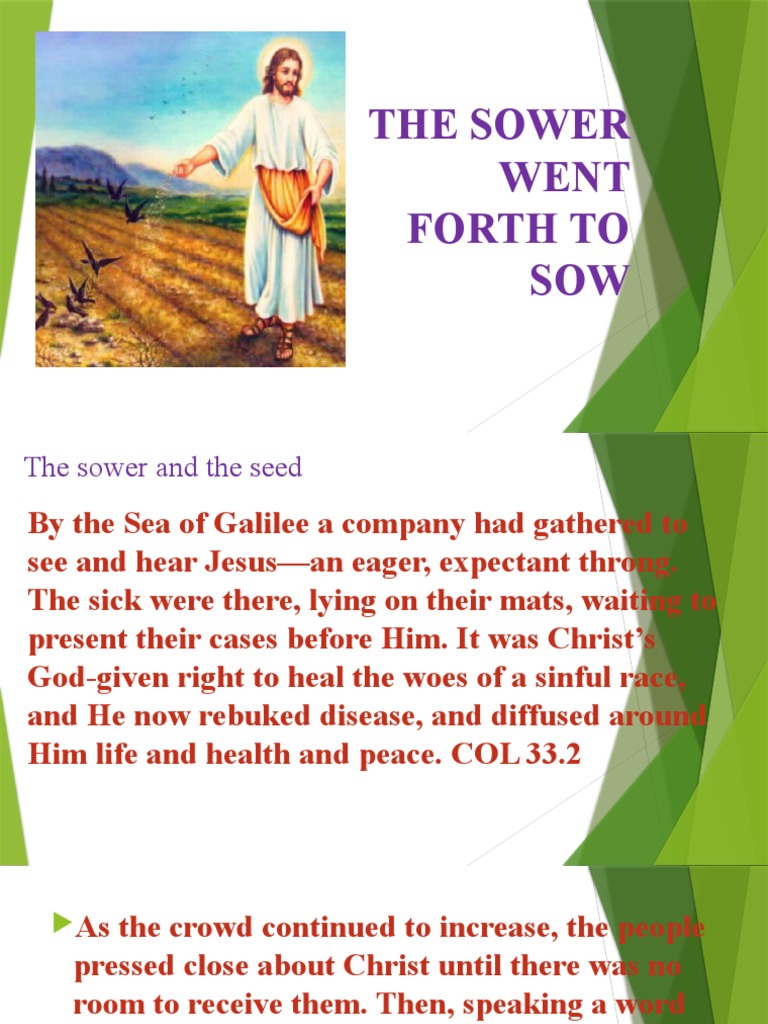 The Sower Went Forth To SOW | PDF | Jesus | Eternal Life (Christianity)