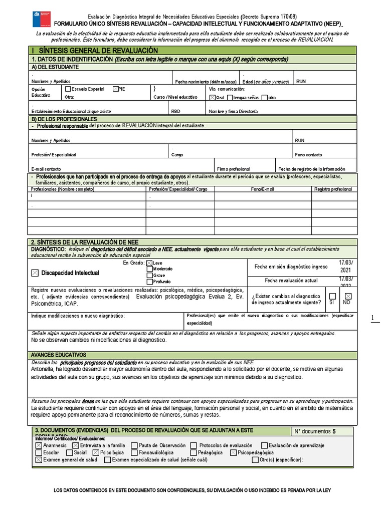 Formulario DIL | PDF | Evaluación | Salón de clases