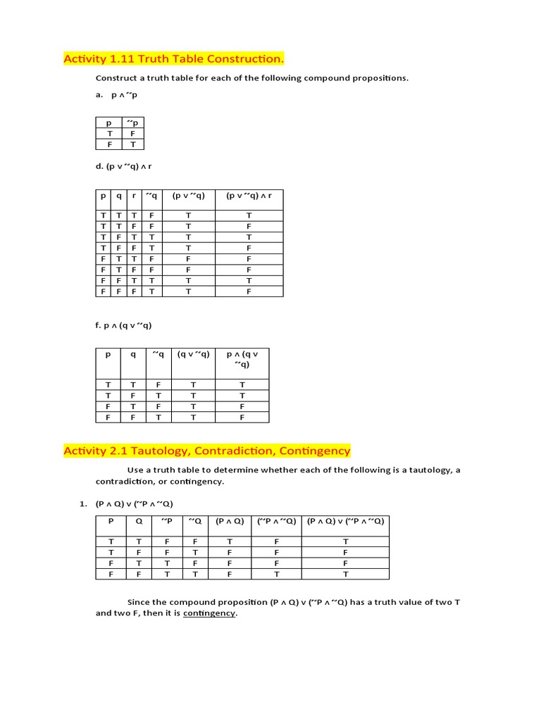 Mat101 1 | PDF | Contingency (Philosophy) | Contradiction