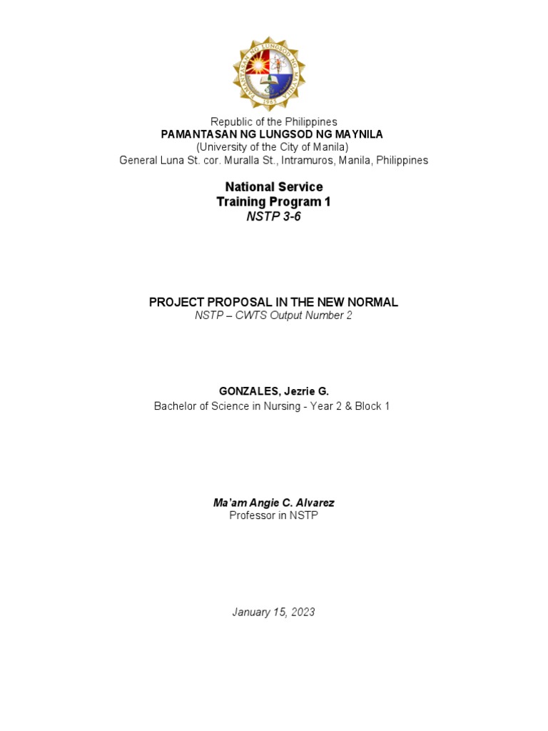 Gonzlaes - Project Proposal NSTP | PDF | Waste Management | Waste