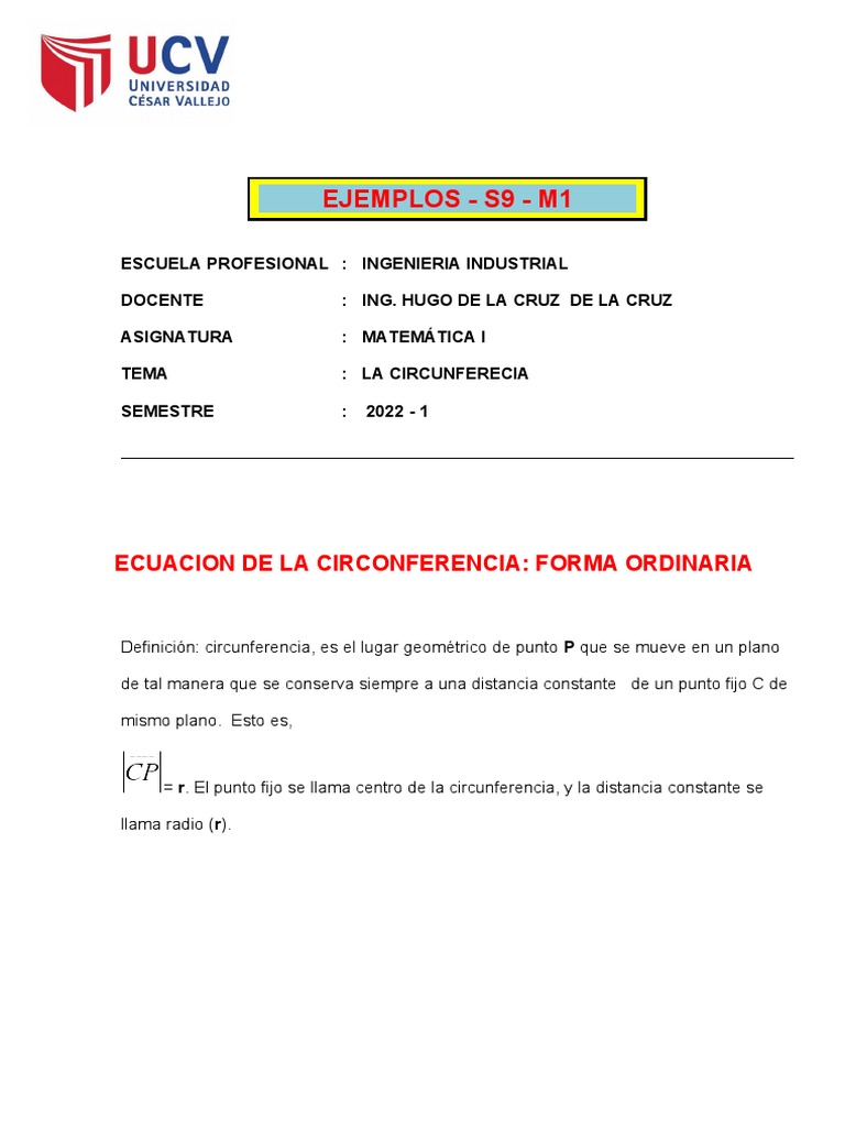 Ejemplos - S9-M1-21 | PDF | Línea (geometría) | Ecuaciones