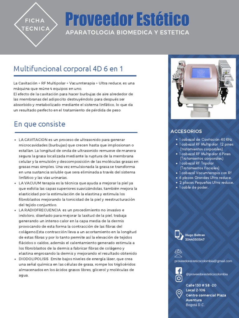 Multifuncional Corporal 4d 6 en 1 PDF | PDF | Piel | Tejido conectivo