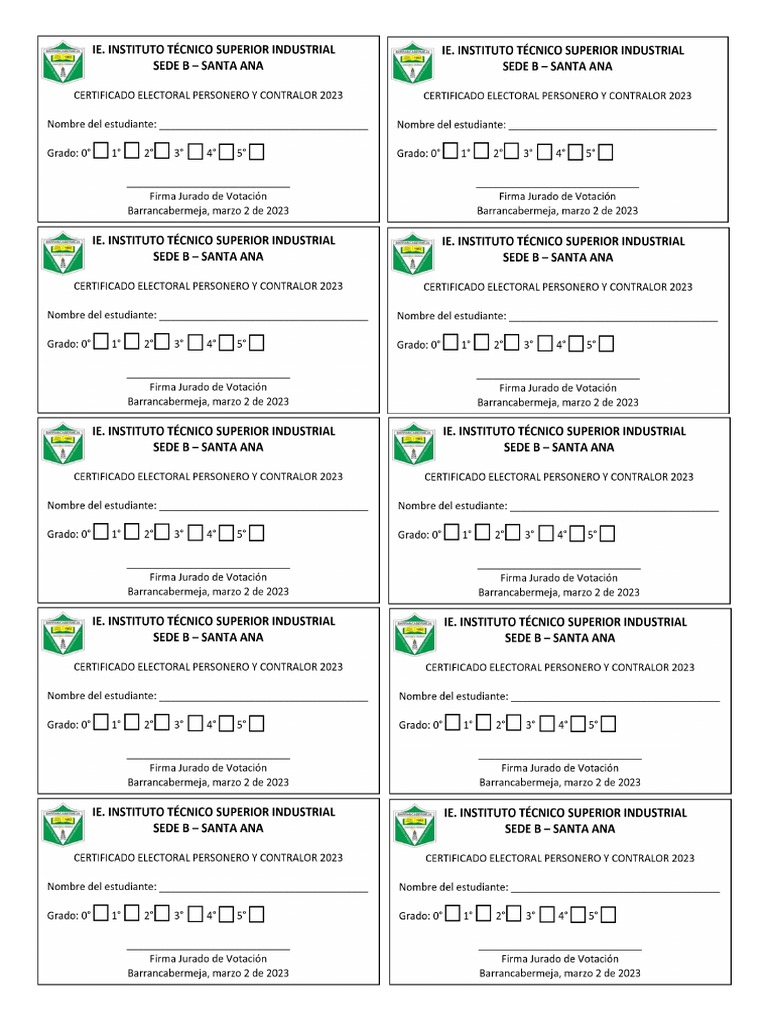 Certificado Electoral 2023 | PDF