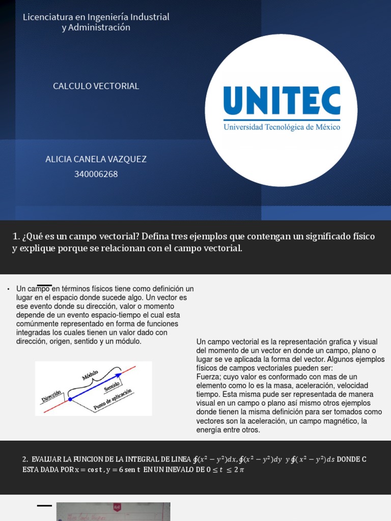 Calculo Vectorial. Entregable 2 PDF | PDF | Vector Euclidiano | Integral