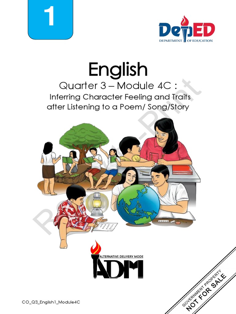 EngLISH 1 Q3 Mod4c Inferring The Character Feelings and Traits After Listening To A PoemongStory ...