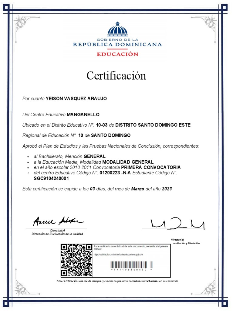 Certificado YEISON VASQUEZ ARAUJO | PDF