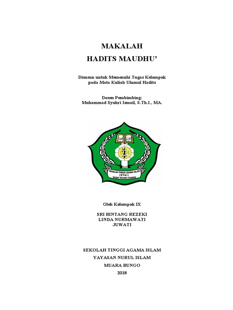 Sejarah dan Pengertian Hadits Maudhu’ | PDF