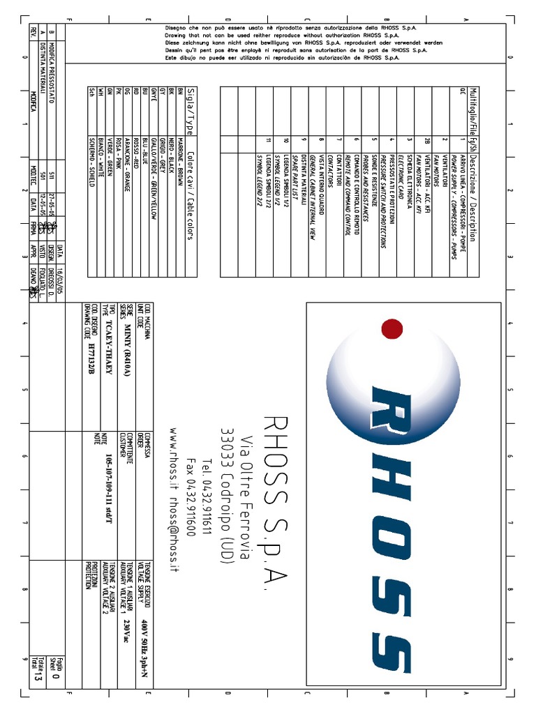 H77132B TCAEY-THAEY 105-107-109-111 400V Carel - Rhoss PDF | PDF H77132B TCAEY-THAEY 105-107-109-111 400V Carel - Rhoss PDF | PDF