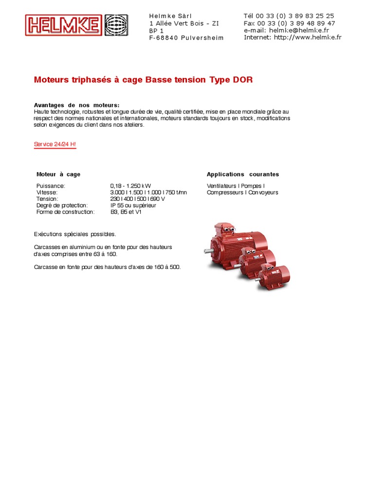 Moteurs à cage Helmke Basse Tension | PDF