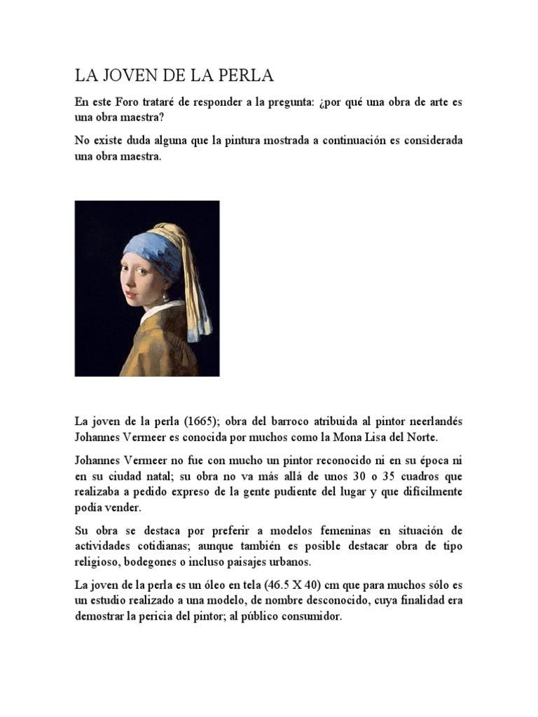 La Joven de La Perla | PDF