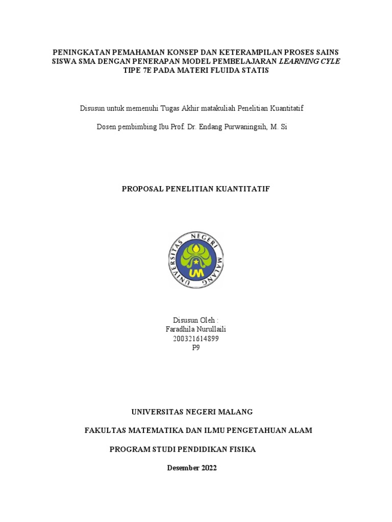 Proposal Kuantitatif | PDF