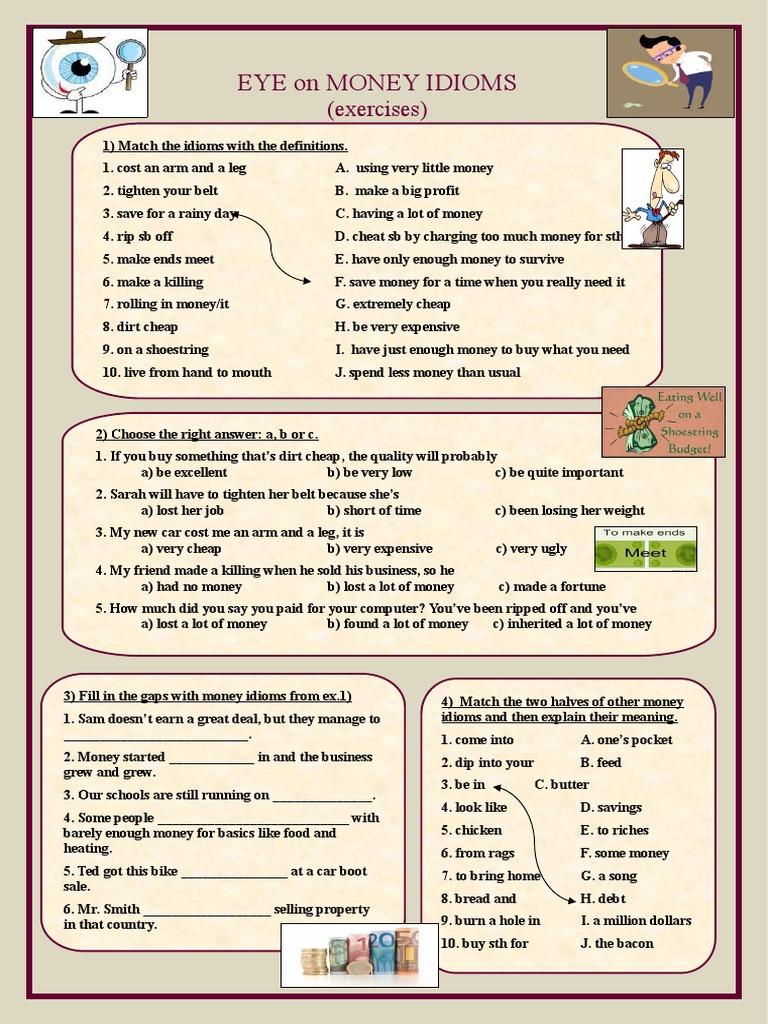 Money Idioms and Their Meanings | PDF | Economies