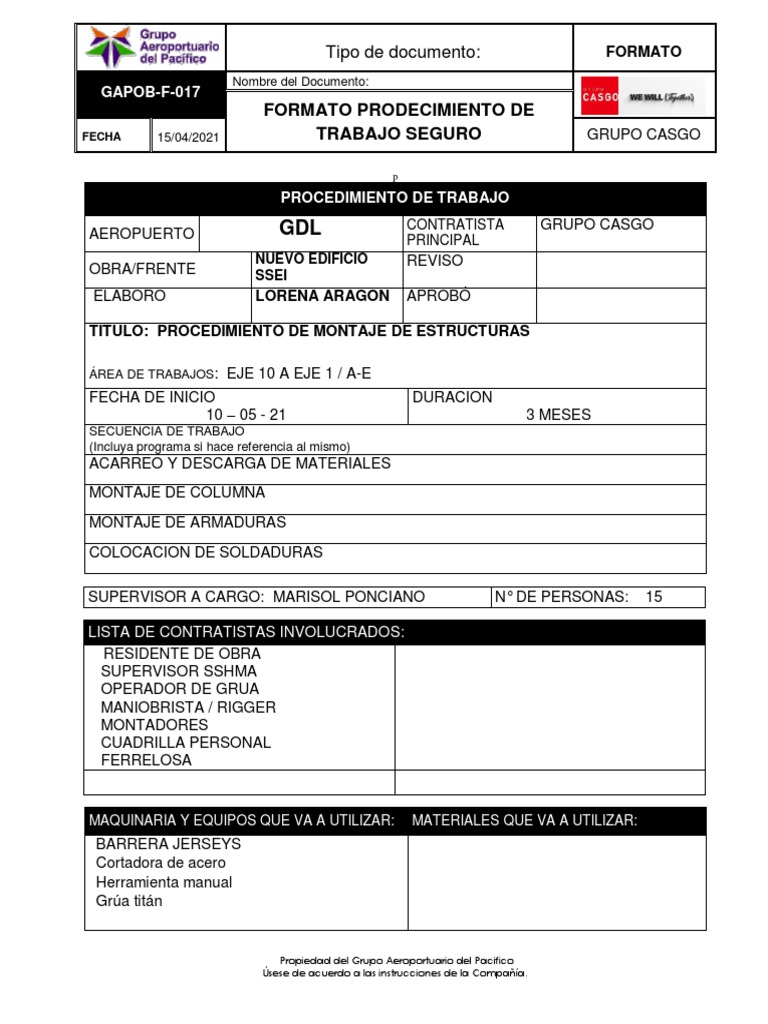 PR-CT-007 Procedimiento de Montaje de Estructuras 2 | PDF | Soldadura | Construcción