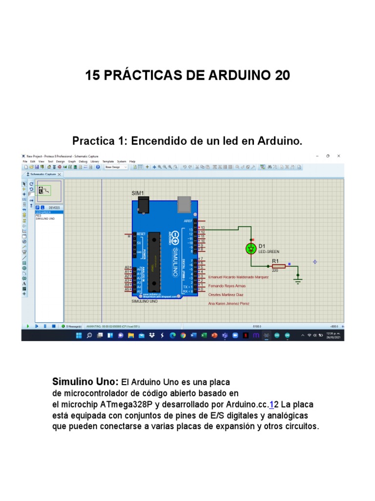 15 Practicas de Arduino 20 | PDF | Diodo emisor de luz | voltaje