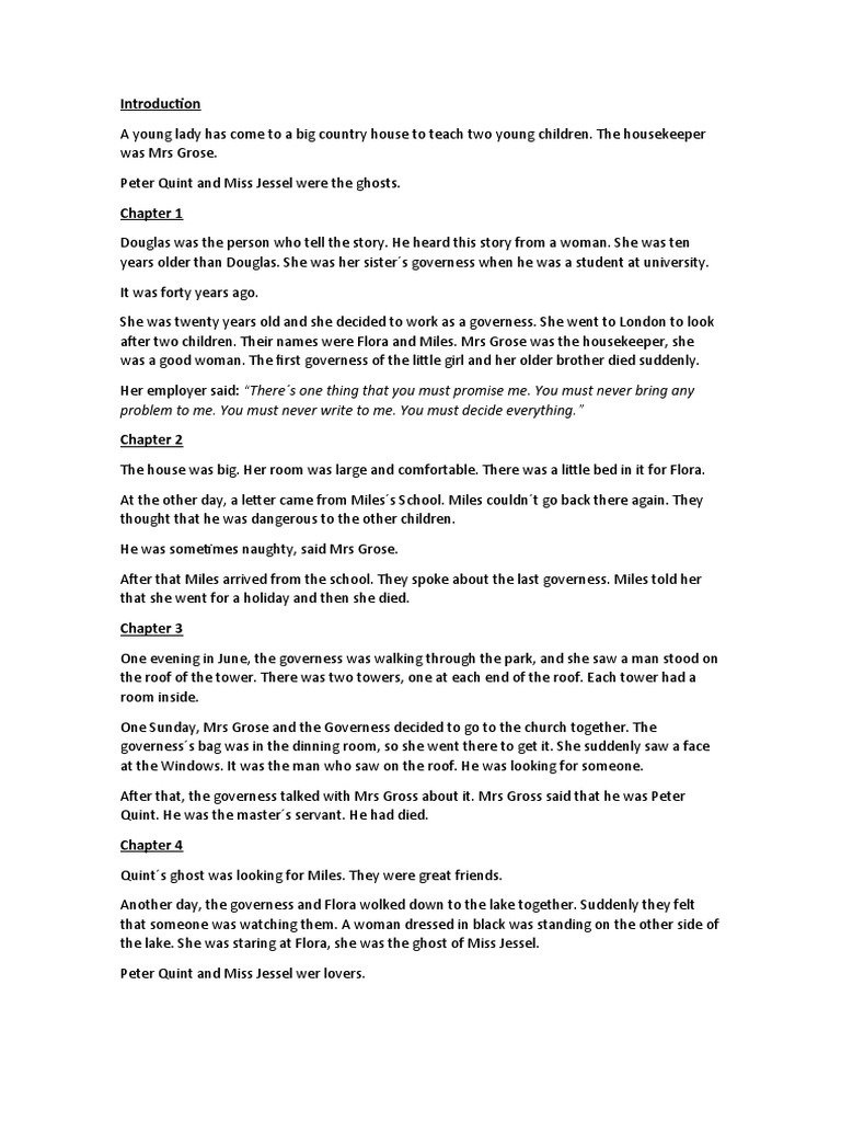 Resumen The Turn of The Screw | PDF