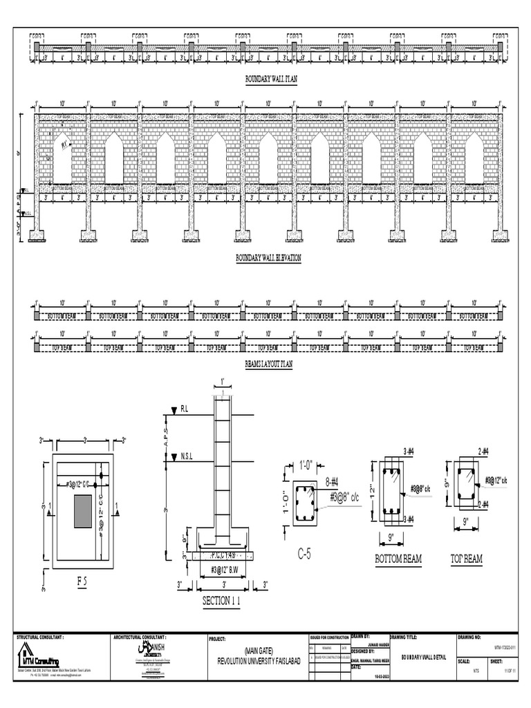 Boundary Wall Plan: Drawing No: Drawing Title: Project: Drawn By ...