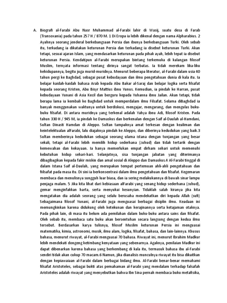 Biografi al farabi | PDF