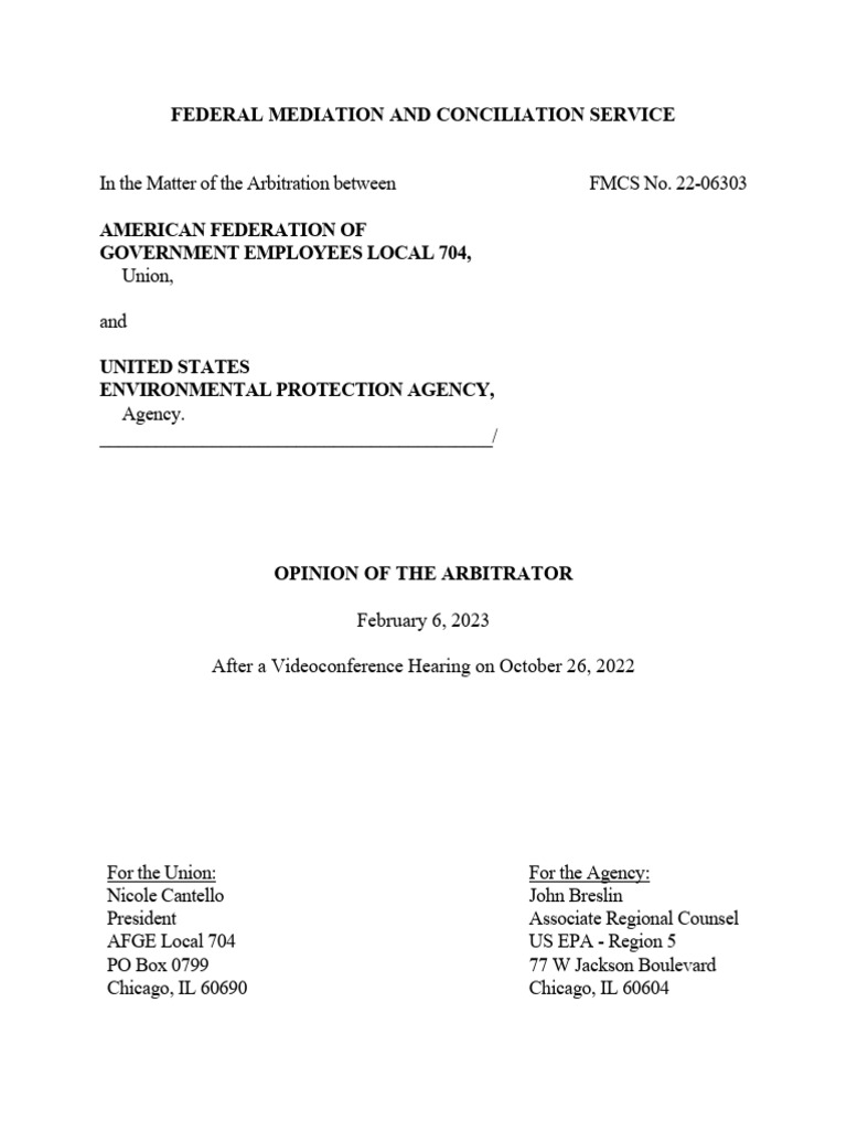 AFGE and EPA 2-6-2023 | PDF | General Schedule (Us Civil Service Pay ...