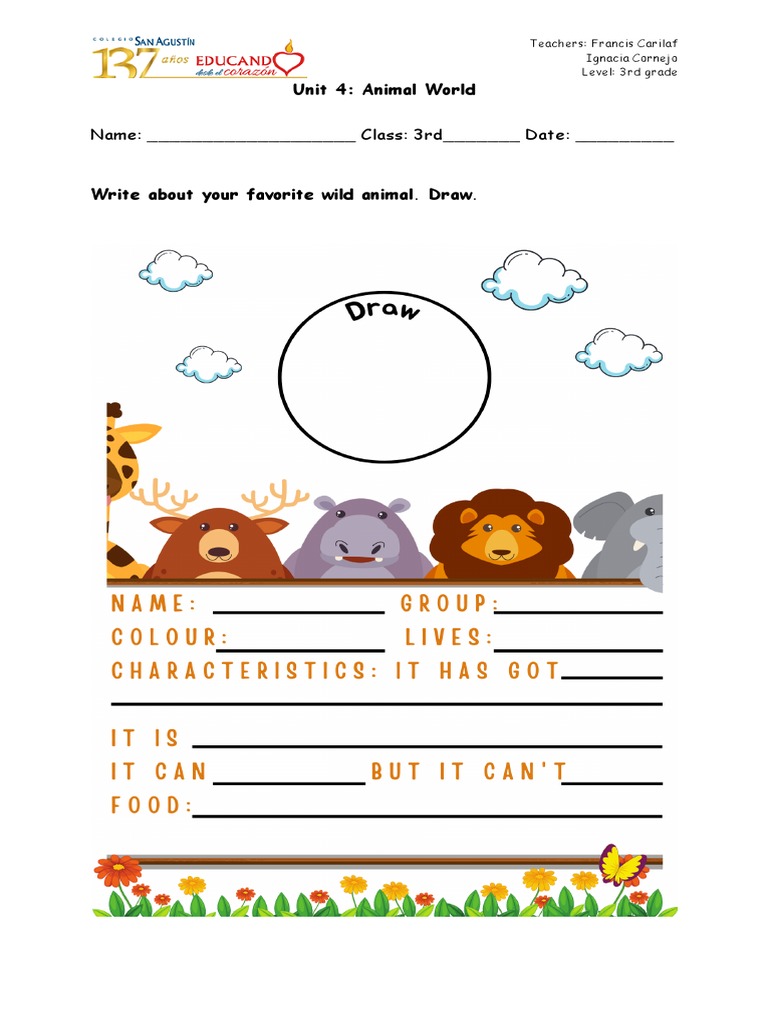 3rd Grade Animal World Activity | PDF