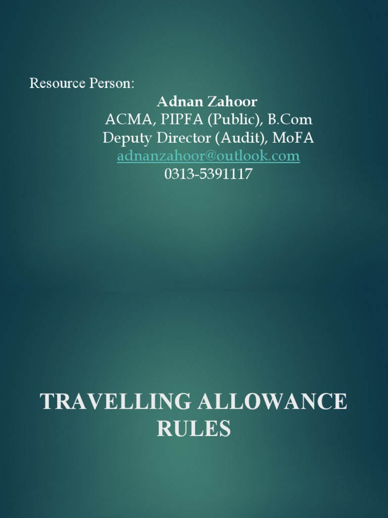 TA DA Rules (Lecture) | PDF | Cash | Payments