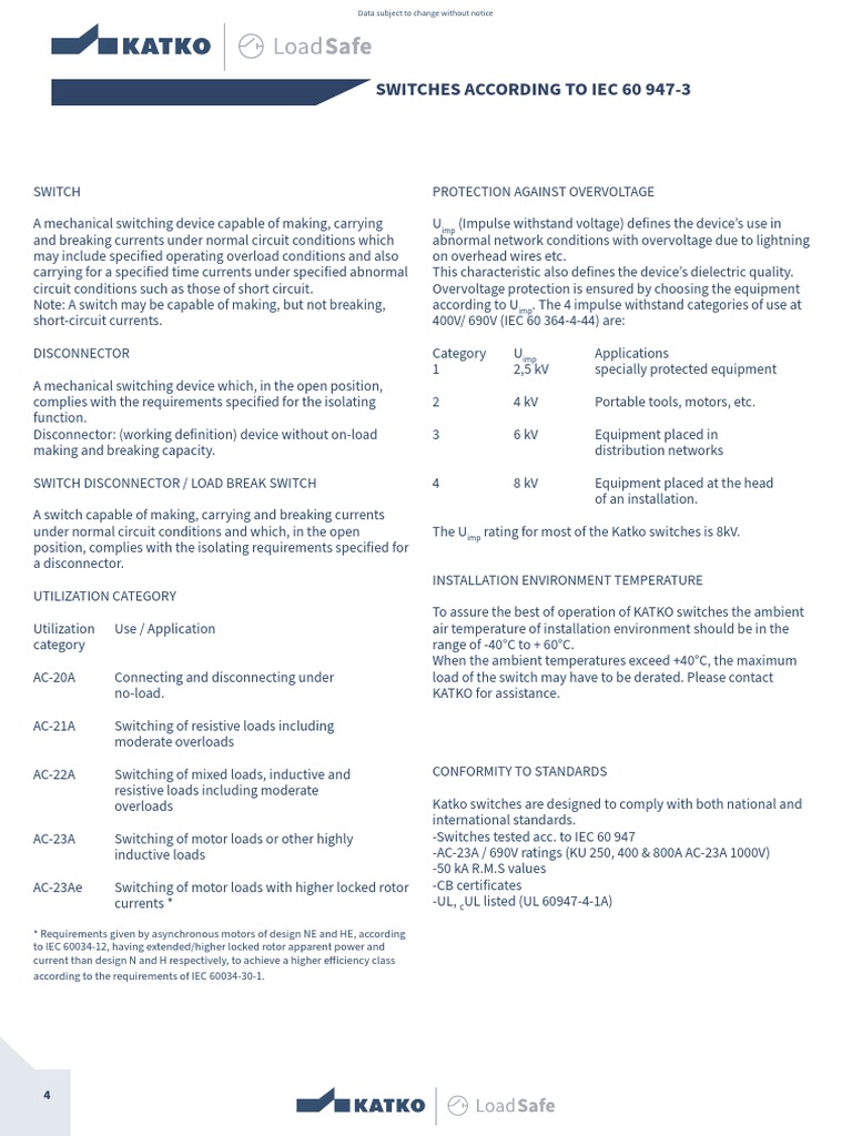 Katko Changeover Switch Overview | PDF | Switch | Electric Current