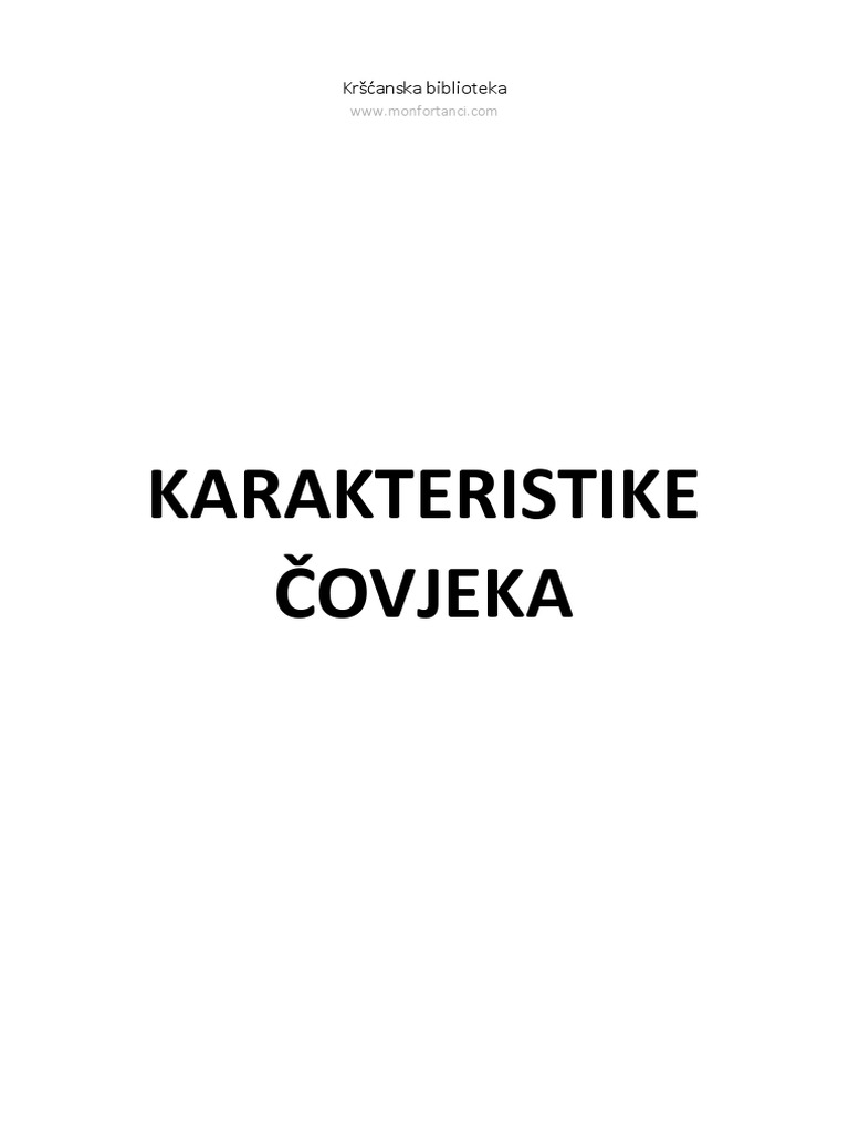 Karakteristike Covjeka | PDF