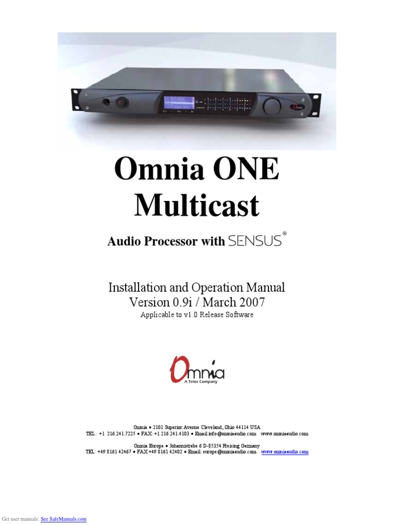 Omnia One | PDF | Electromagnetic Interference | Ac Power Plugs And Sockets