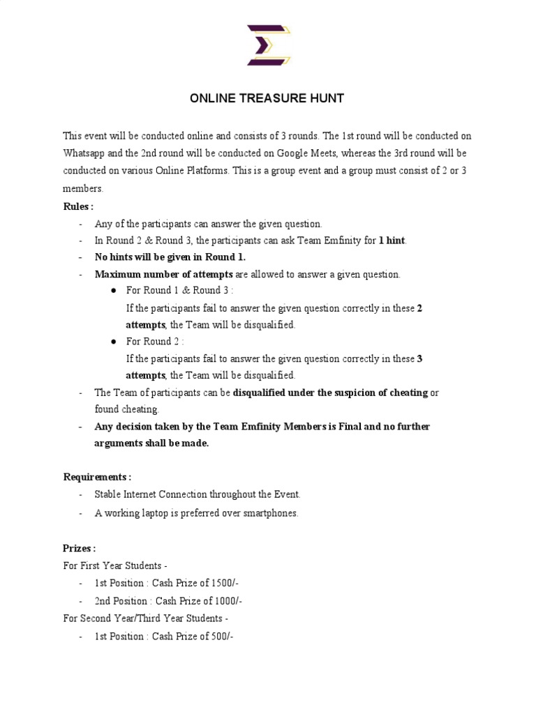 Online Treasure Hunt | PDF