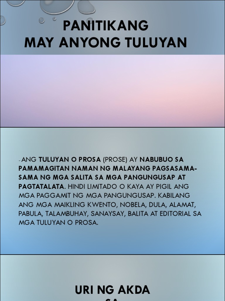 Aralin 3 - Panitikang May Anyong Tuluyan PDF | PDF