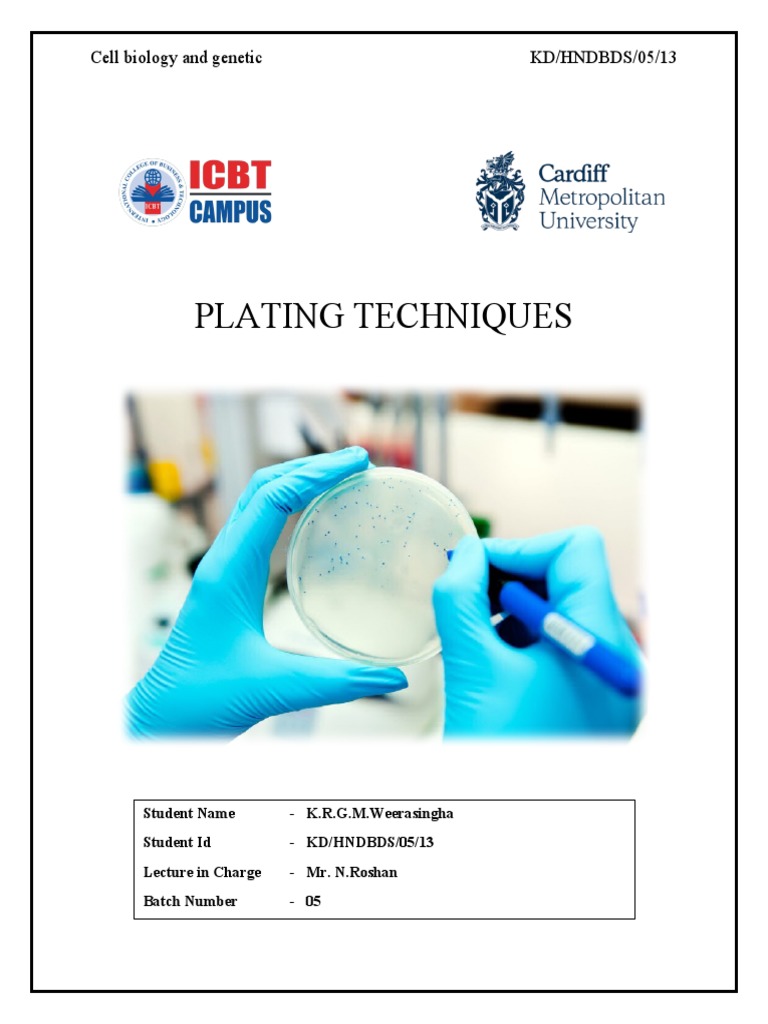 Lab Report 3 PLATING TECHNIQUES | Download Free PDF | Colony Forming ...