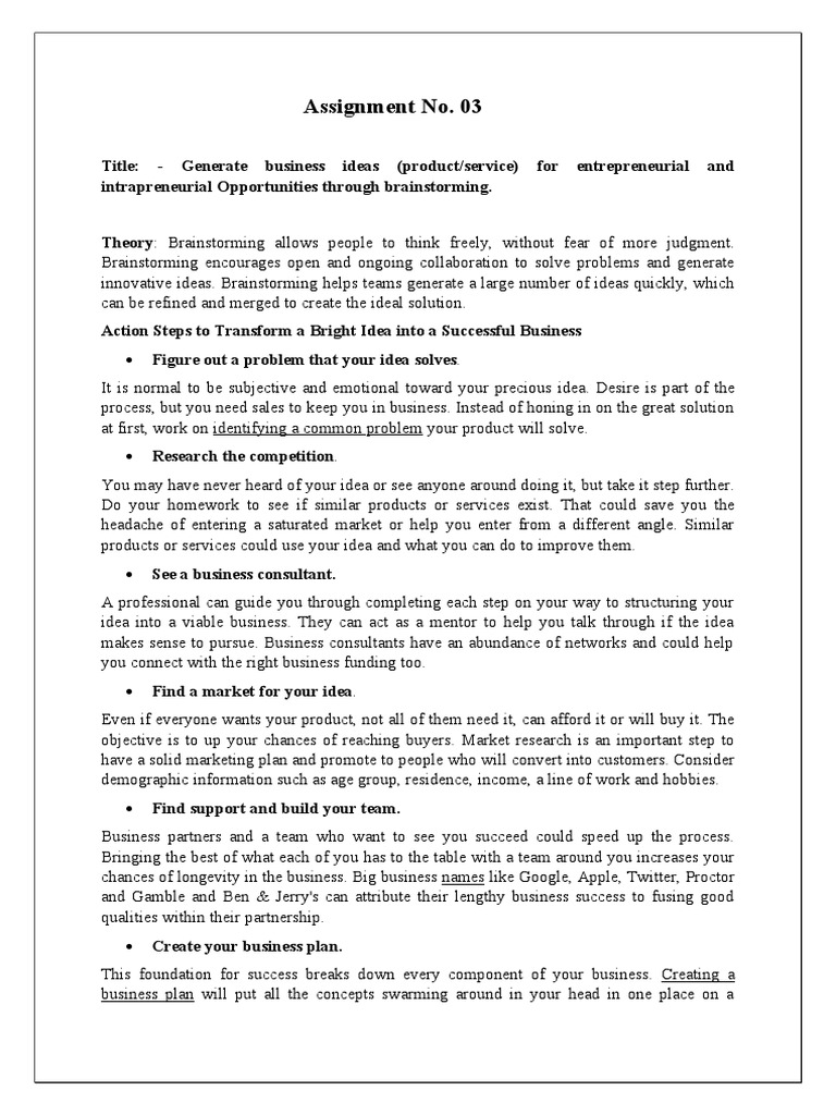 Practical No.3 - EDE | Download Free PDF | Brainstorming | Startup Company Practical No.3 - EDE | Download Free PDF | Brainstorming | Startup Company