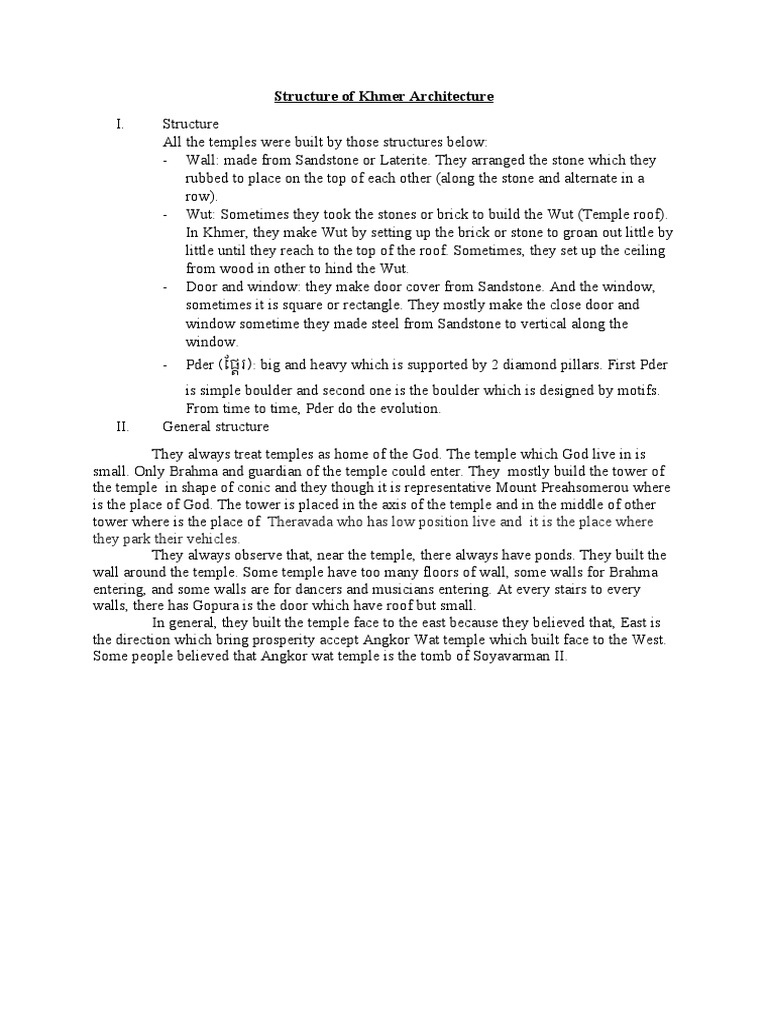 Khmer Temple Architecture Guide | PDF