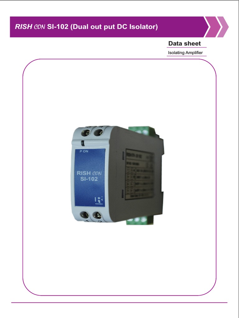 Rish CON SI-102 V-M | PDF | Power Supply | Materials Science