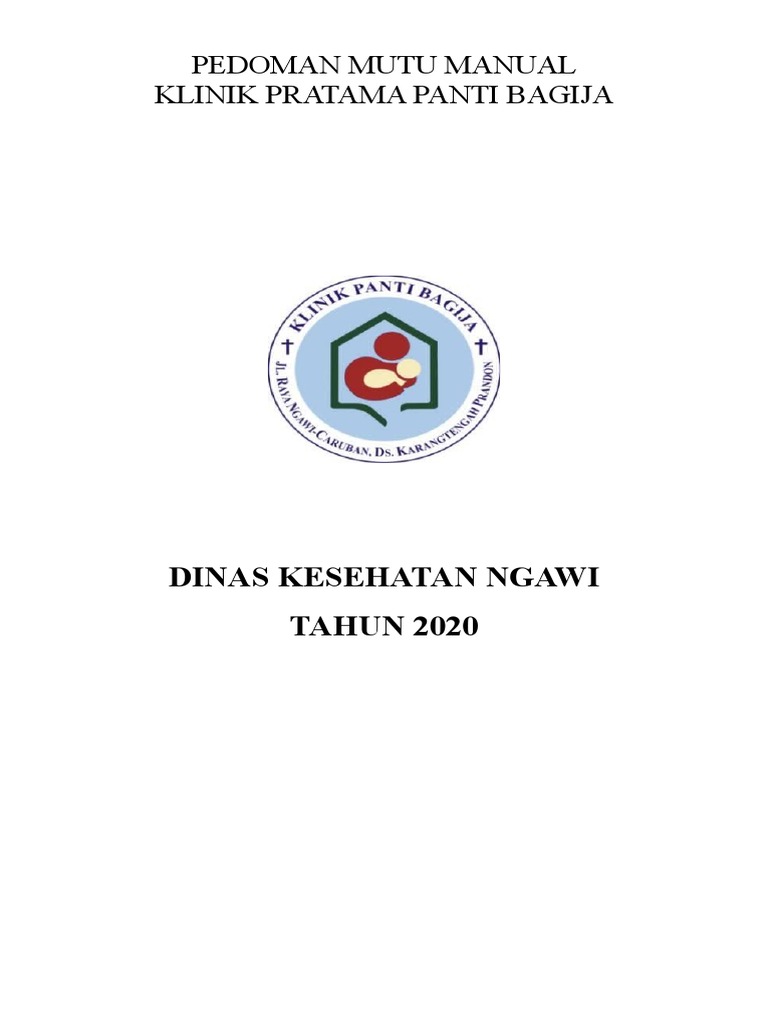 Contoh Pedoman Manual Mutu Klinik | PDF